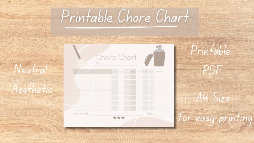 Printable Chore Chart - Etsy