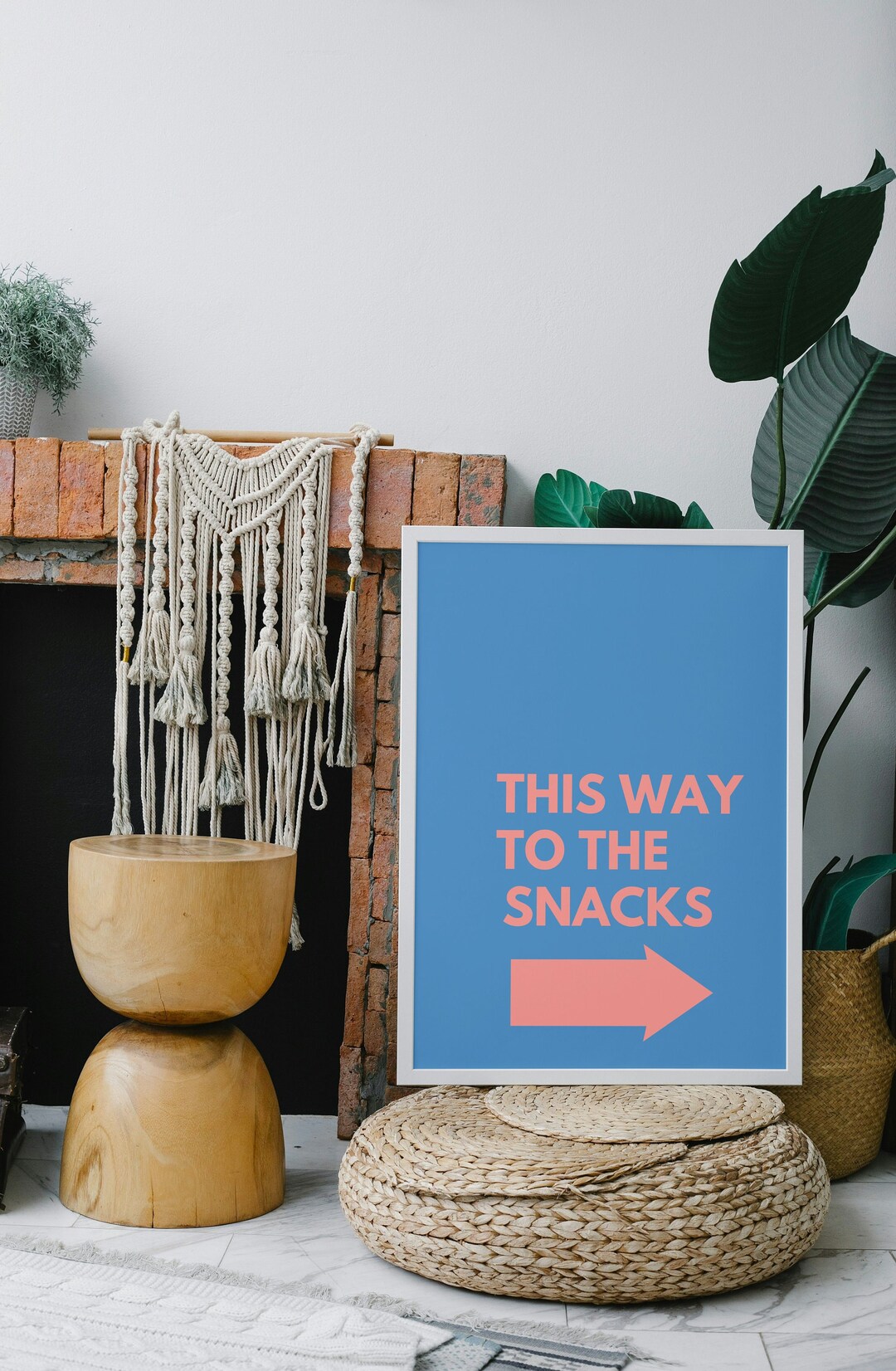 This Way to the Snacks Poster - Fun and Colorful Kitchen Wall Art ...