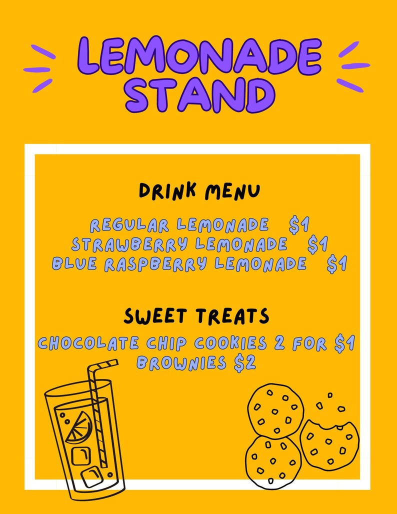 Lemonade Stand Sign Canva Template - Etsy UK