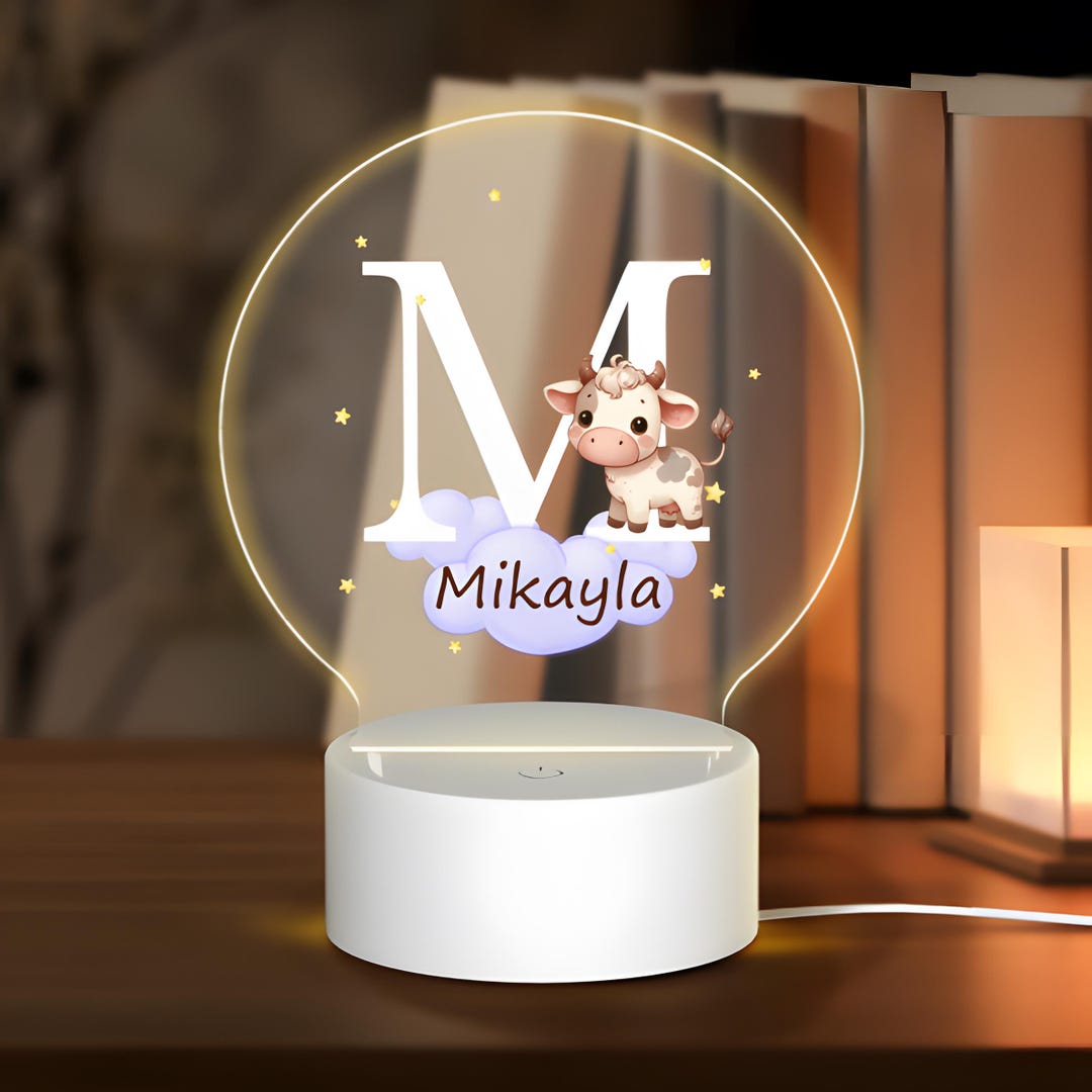 Personalized Animal Initial LED Night Light - Nursery Decor - Etsy