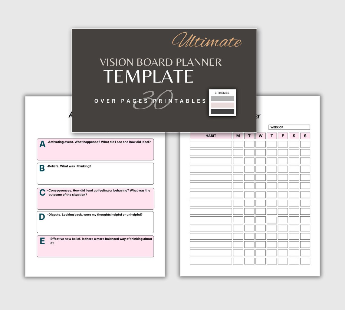 Vision Board Planner, Goal Setting Organizer, Inspirational Planner ...