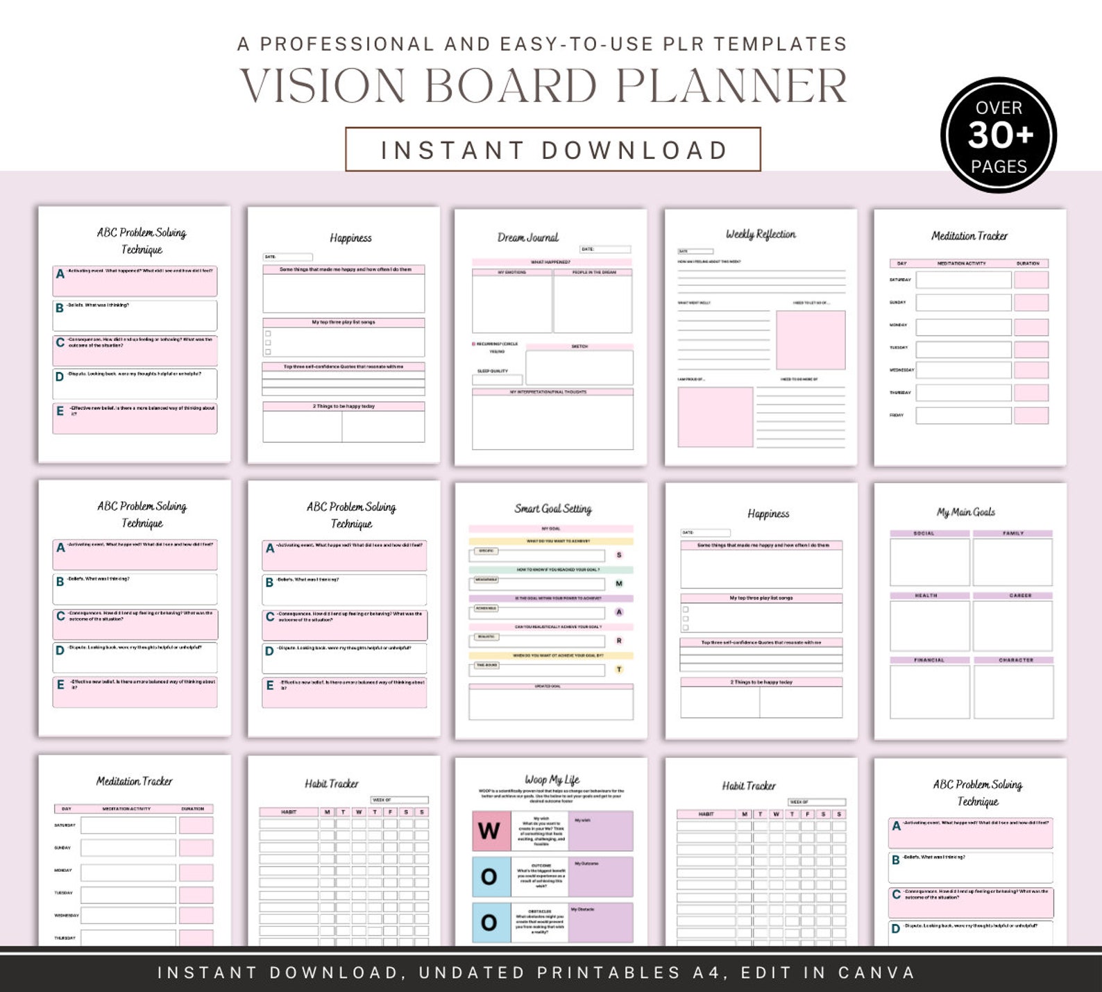 Vision Board Planner, Goal Setting Organizer, Inspirational Planner ...