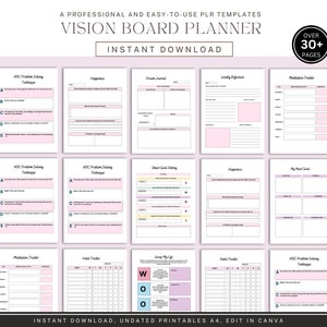 Vision Board Planner, Goal Setting Organizer, Inspirational Planner ...