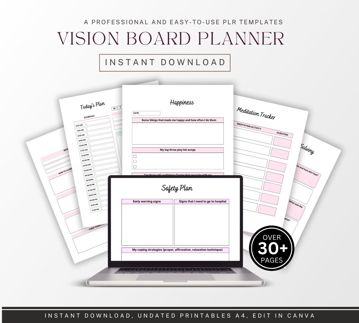 Vision Board Planner, Goal Setting Organizer, Inspirational Planner ...