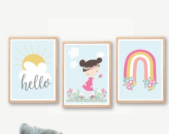 Rainbow Hello Poster - Etsy
