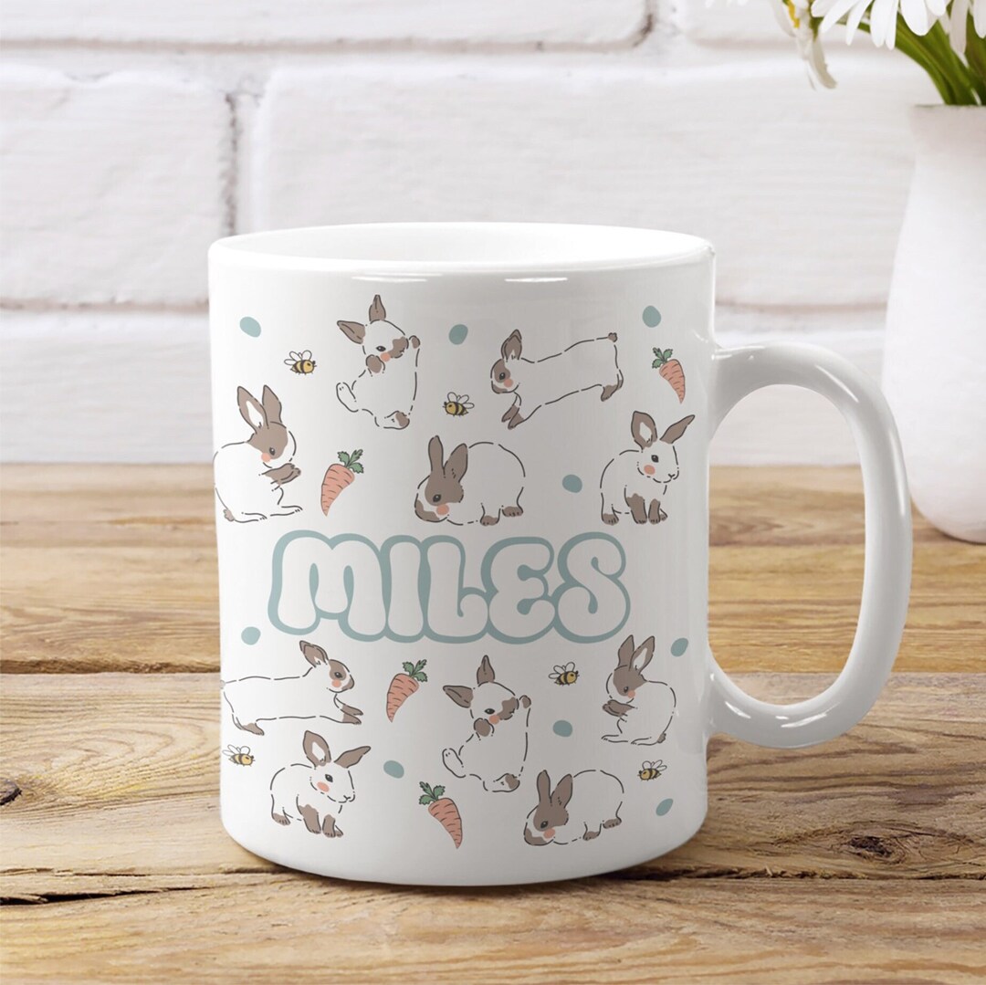 Personalised Easter Mug Retro Custom Rabbit Mug Toddler Boy Easter ...