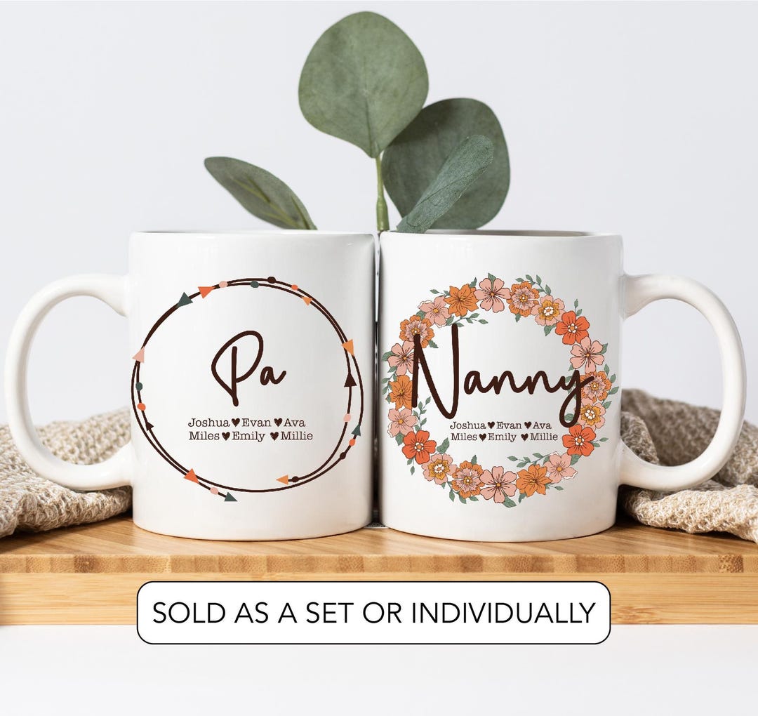 Personalised Grandparent Mug Set Custom Nanny Mug Pa Grandpa ...