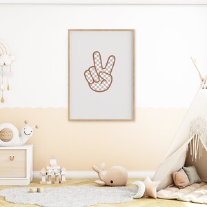 Peace Sign Printable Download, Boy Nursery Decor, Retro Boys Toddler ...