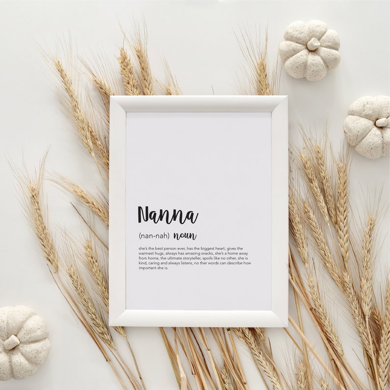 Gifts for Nanna, Nanna Definition Sign, Nanna Definition Printable ...