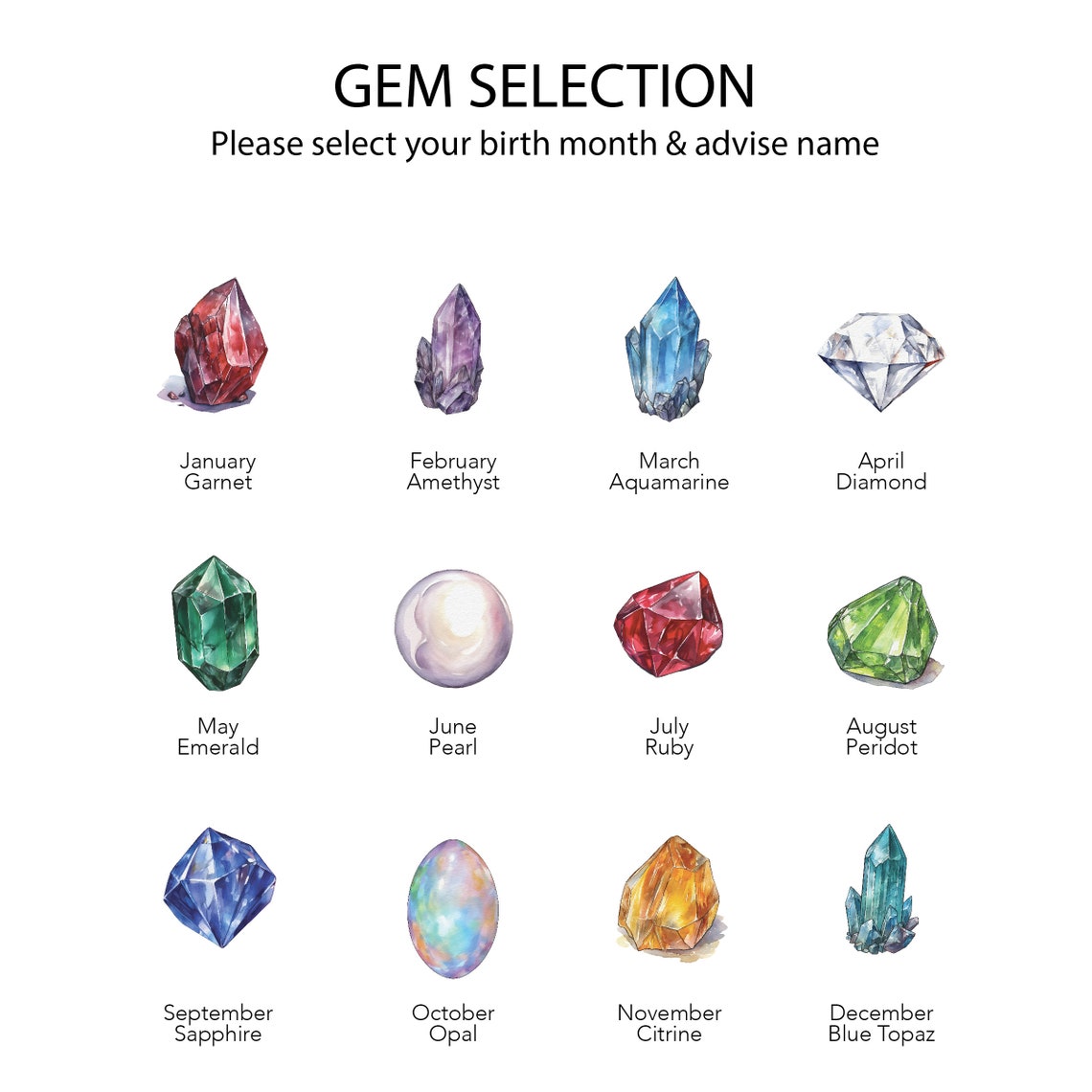 Birthstone Mug Grandmas Gems Birth Month Mug Custom Gemstone Crystal ...