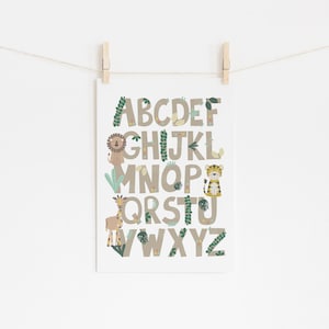 Kids Safari Animal Alphabet Printable, Jungle Animal ABC Educational ...