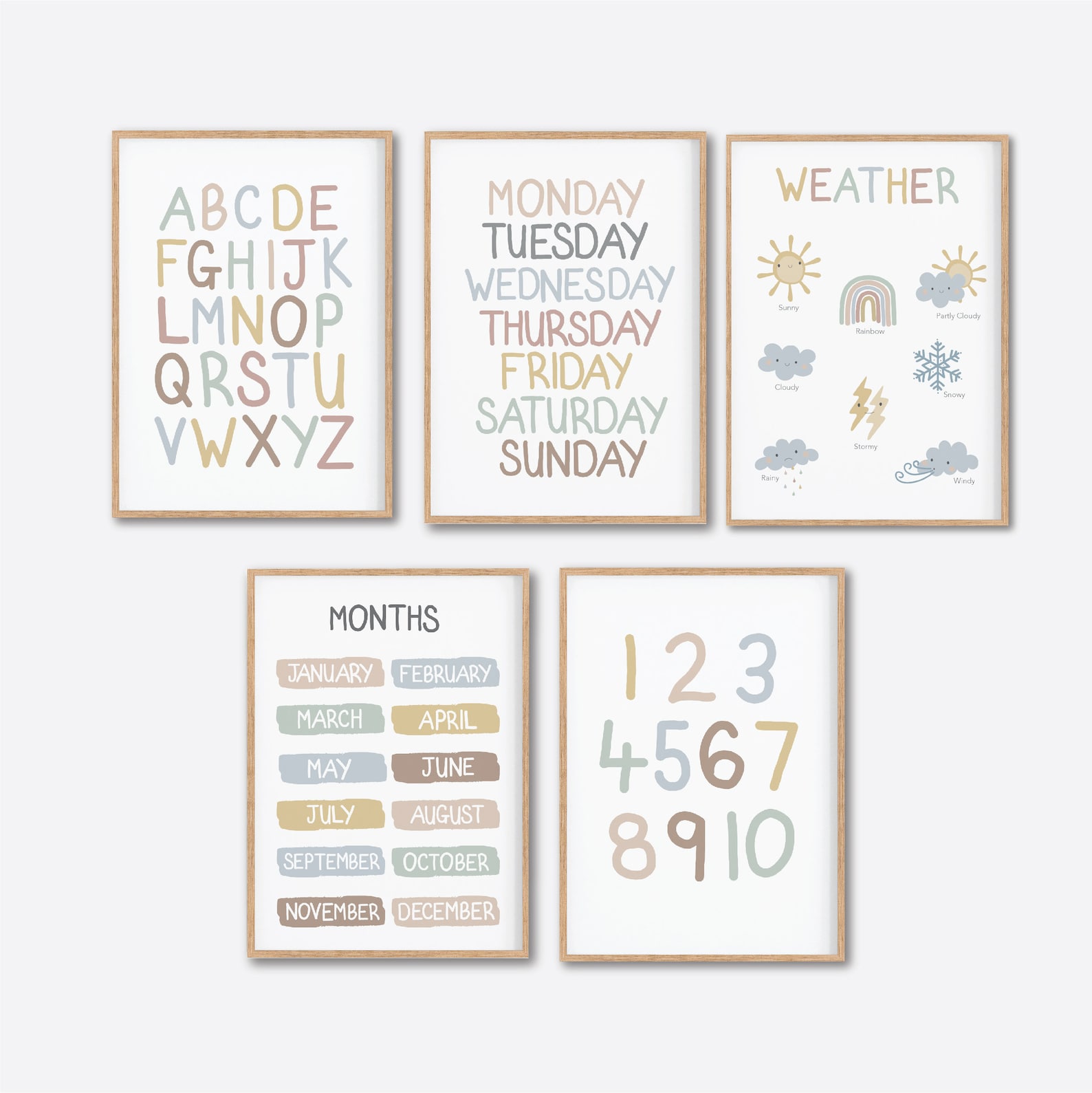 Neutral Playroom Printable Download Neutral Alphabet Print | Etsy