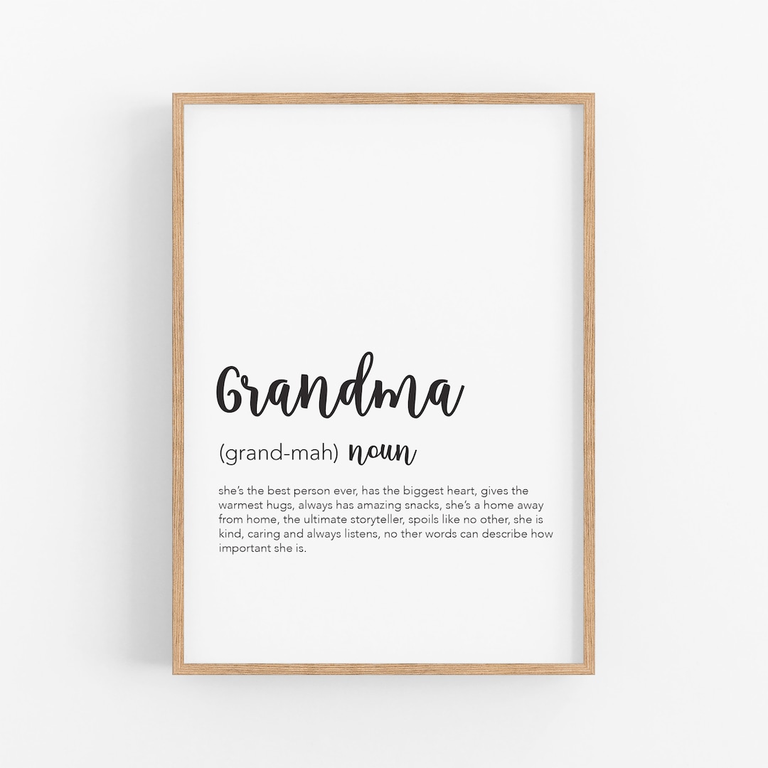 Grandma Definition Print, Grandma Dictionary Print, Grandma Gifts ...