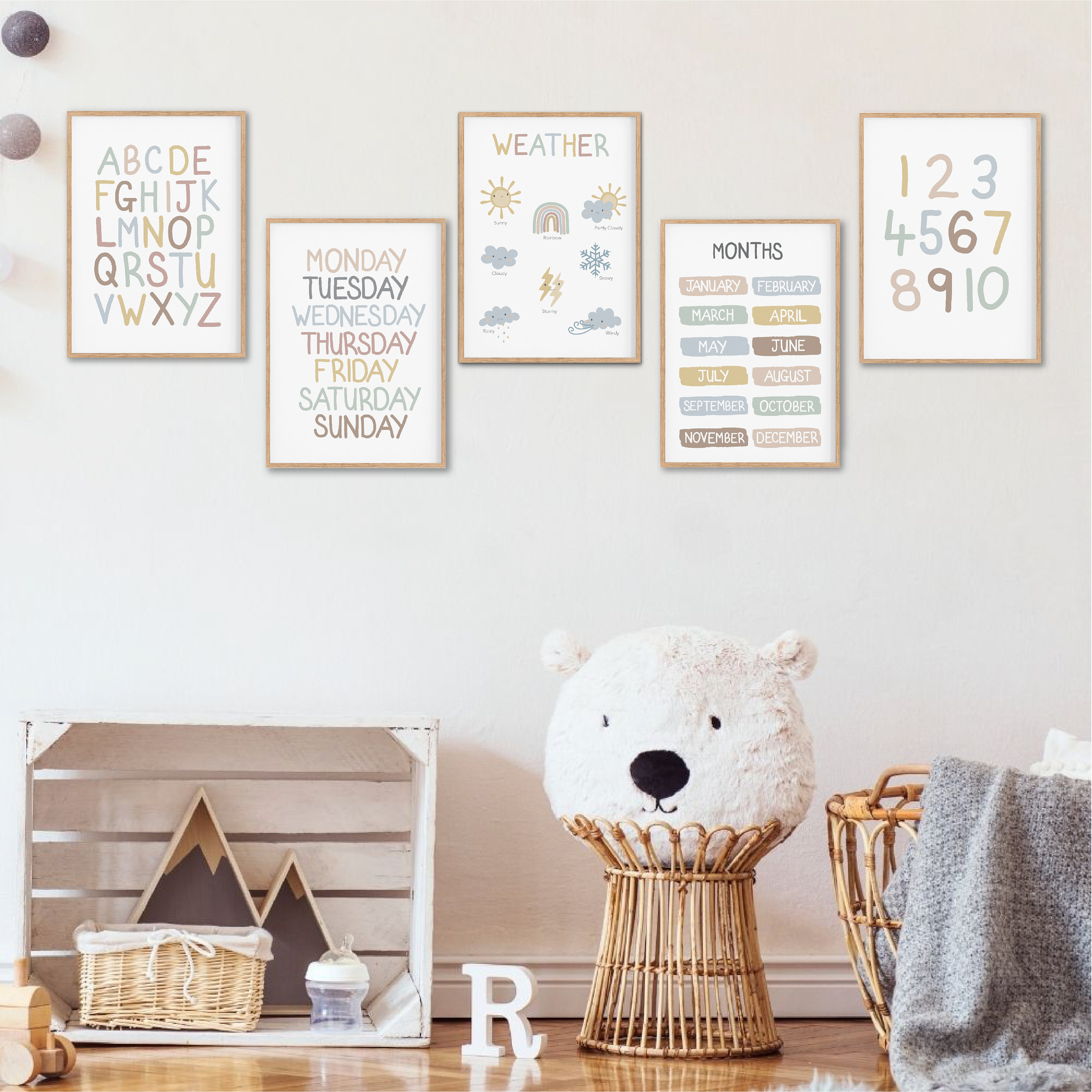 Neutral Playroom Printable Download Neutral Alphabet Print | Etsy