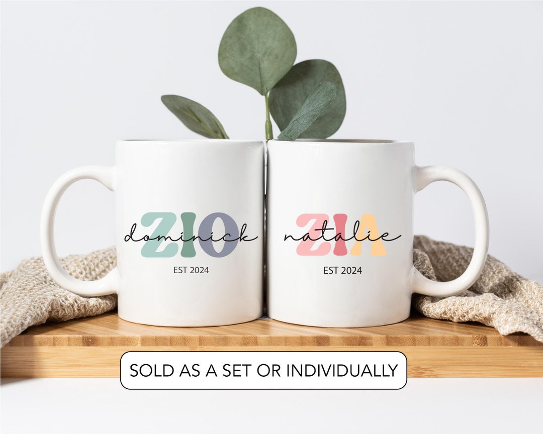 Custom Pregnancy Reveal Mug for New Zia and Zio Pregnancy Announcement ...