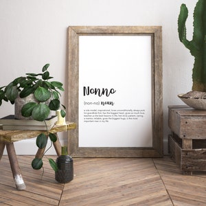 Gifts for Nonno, Nonno Definition Sign, Nonno Definition Printable ...