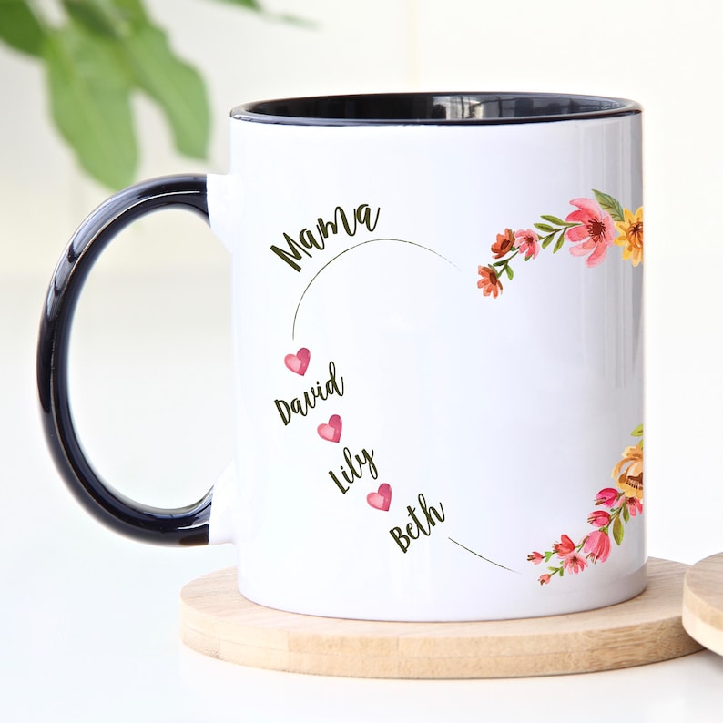 Mug personnalisé grand-mère avec les noms des petits-enfants, première ...