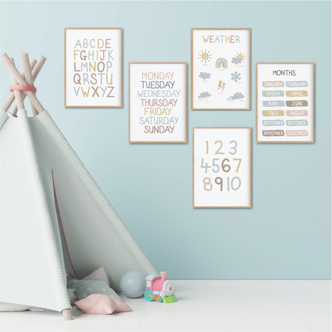Neutral Playroom Printable Download Neutral Alphabet Print | Etsy