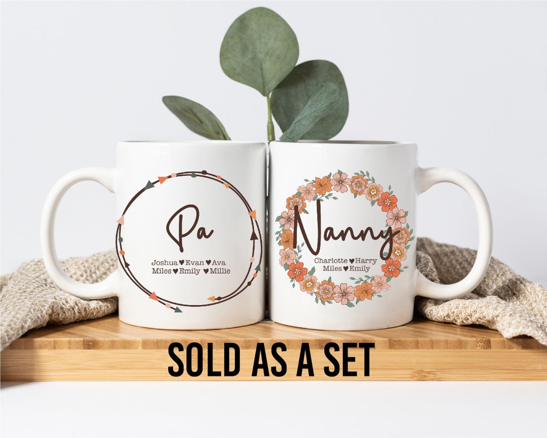 Personalised Grandparent Mug Set Custom Nanny Mug Pa Grandpa ...