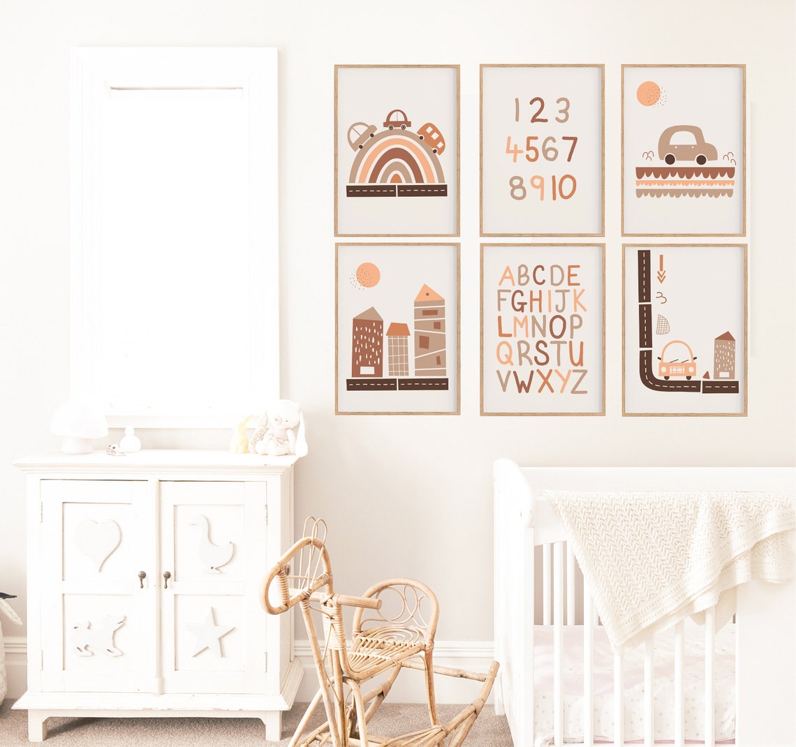 Kids Car Transport Printable Set of 6 Cute Car Decor Car - Etsy