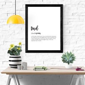 Definition Print, Dad Keepsake Print, Dad Sign, Dad Poster, Dictionary ...