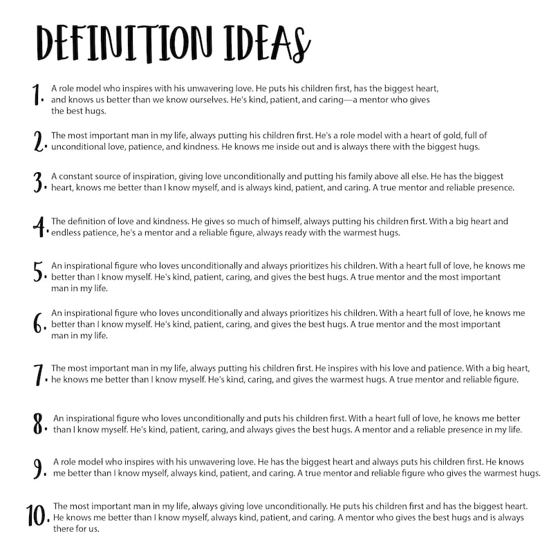 Custom Dad Definition Print First Fathers Day Gift New Dad Gift From ...