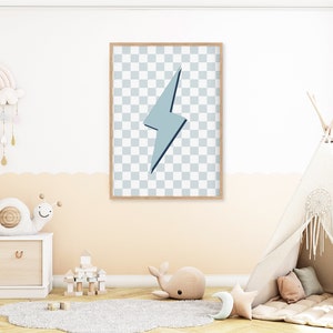 Lightning Bolt Printable Download Boy Nursery Decor Retro Boys Toddler ...