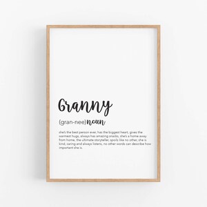 Gifts for Granny, Grannydefinition Sign, Granny Definition Printable ...