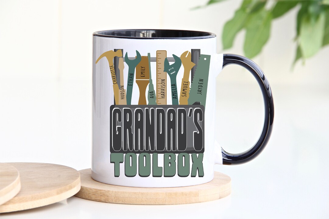 Personalised Grandad Coffee Mug Custom Grandad Mug Toolbox Handyman ...