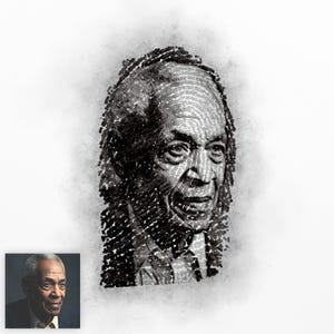 Custom Sketch Photo Fingerprint Portrait, Memorial Gift Picture, Loved ...