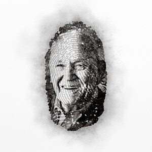 Custom Sketch Photo Fingerprint Portrait, Memorial Gift Picture, Loved ...