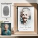 Custom Sketch Photo Fingerprint Portrait, Memorial Gift Picture, Loved ...