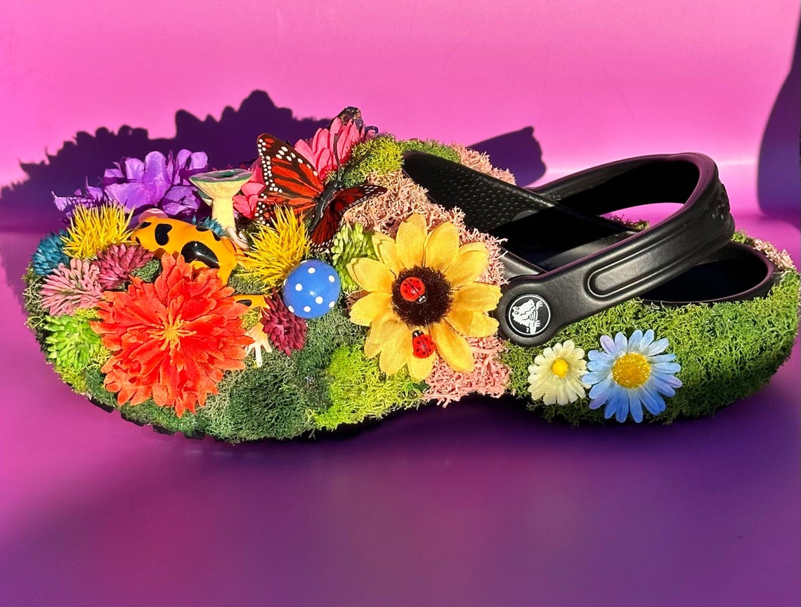 Custom Garden-inspired Crocs (moss Crocs) - Etsy