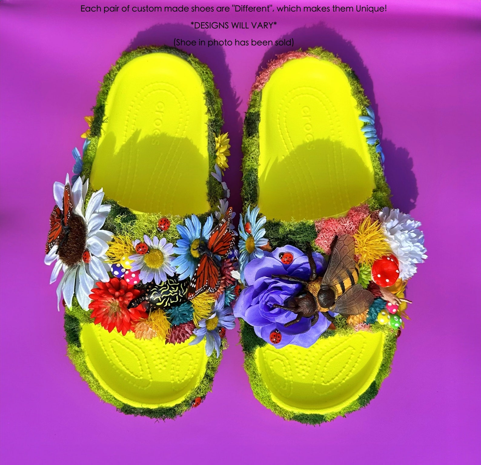 Custom Garden-inspired Footwear moss Croc Slides - Etsy