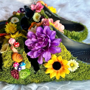 Custom Garden-inspired Crocs (moss Croc Slides) - Etsy