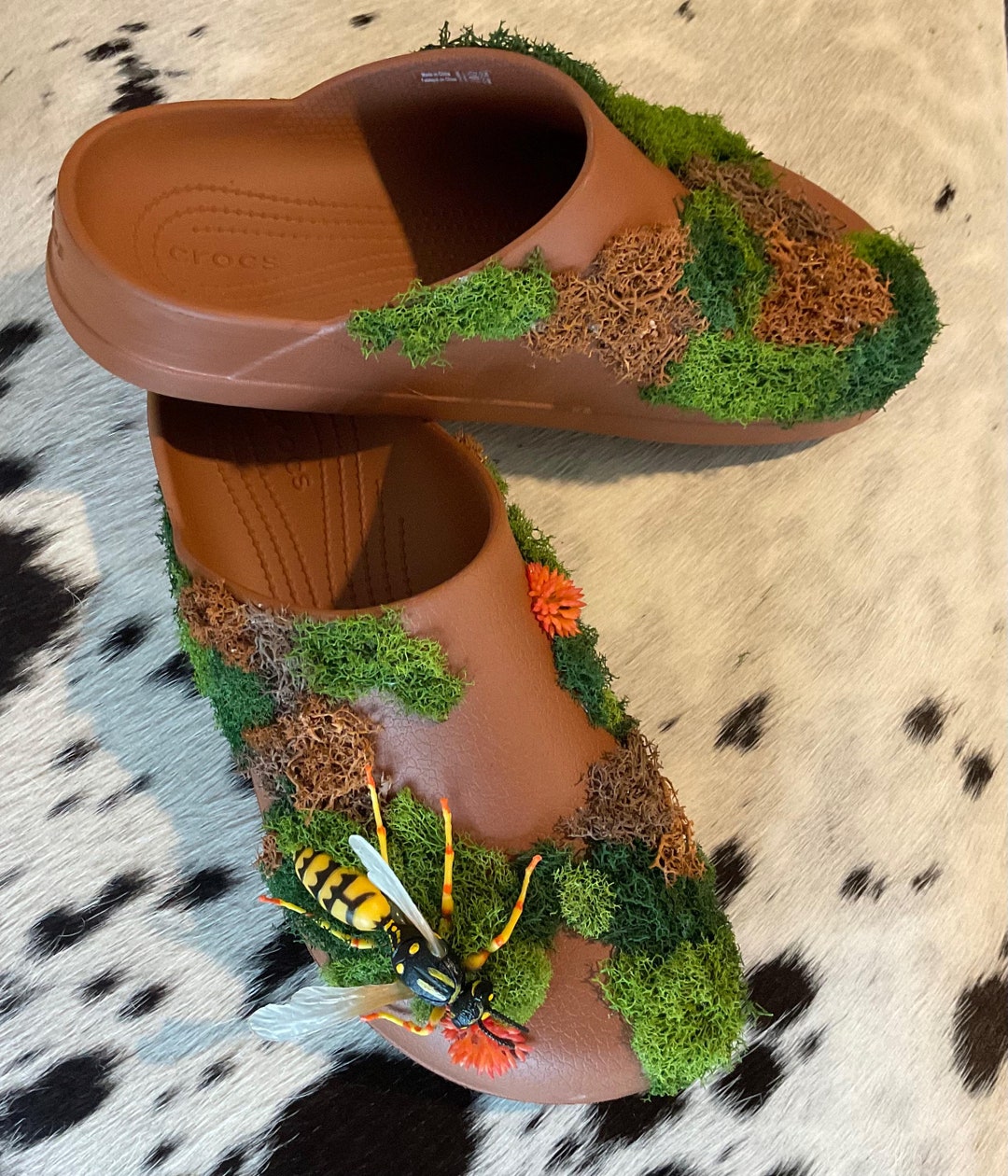 Men's Custom Garden-inspired Footwear (moss Crocs) - Etsy