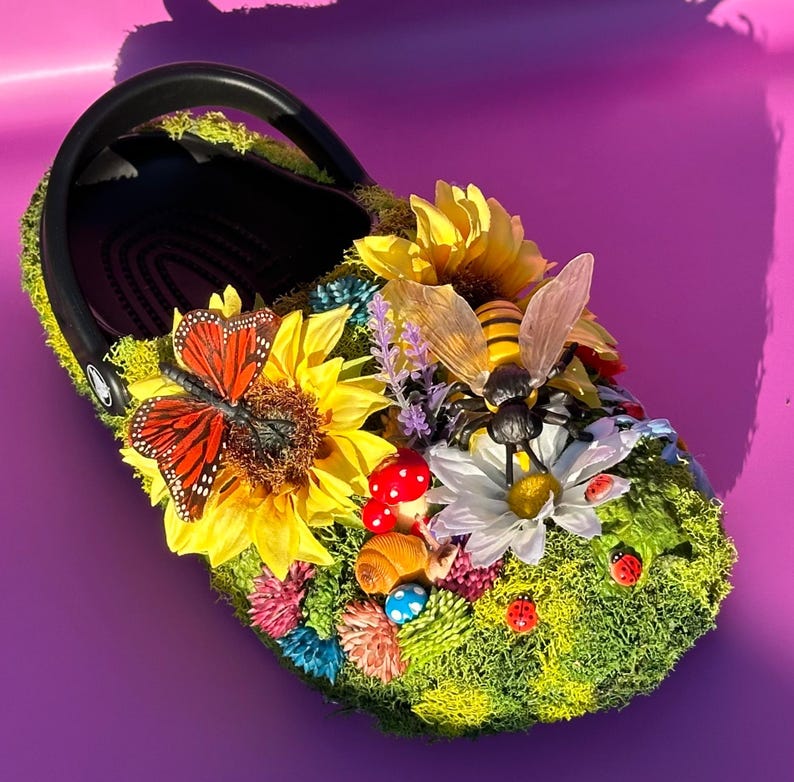 Custom Garden-inspired Crocs (moss Crocs) - Etsy