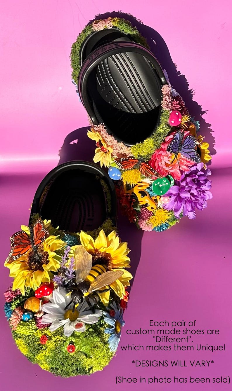 Custom Garden-inspired Crocs (moss Crocs) - Etsy