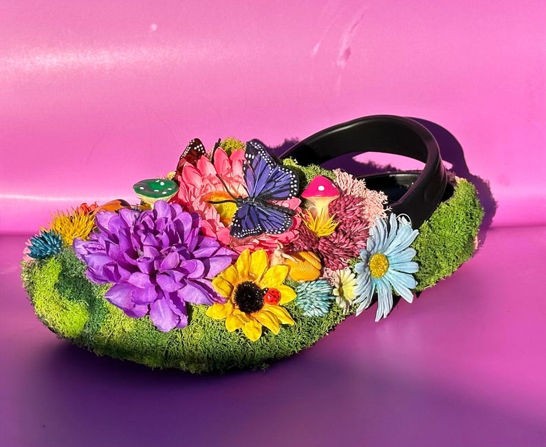 Custom Garden-inspired Crocs (moss Crocs) - Etsy