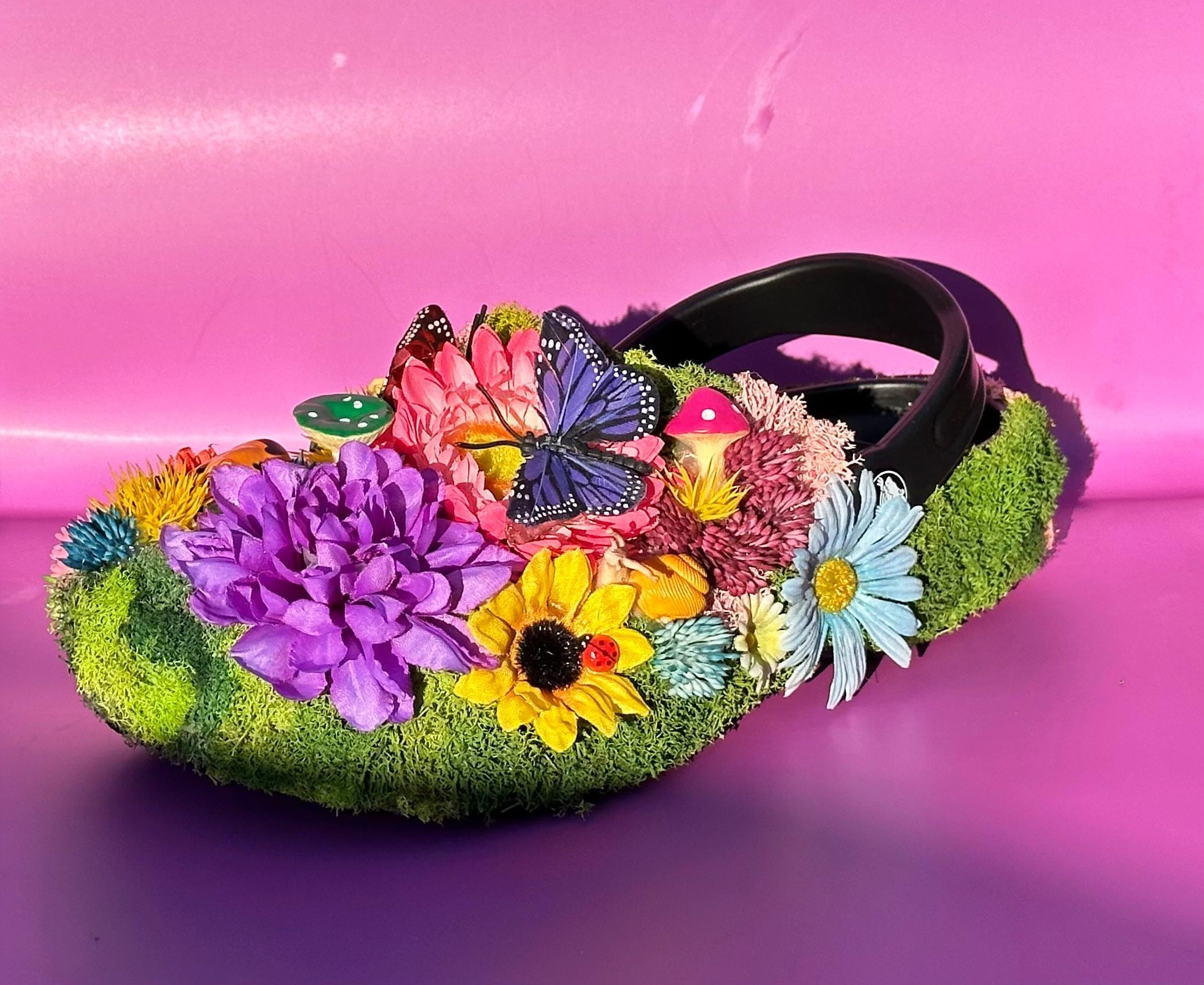 Custom Garden-inspired Crocs (moss Crocs) - Etsy