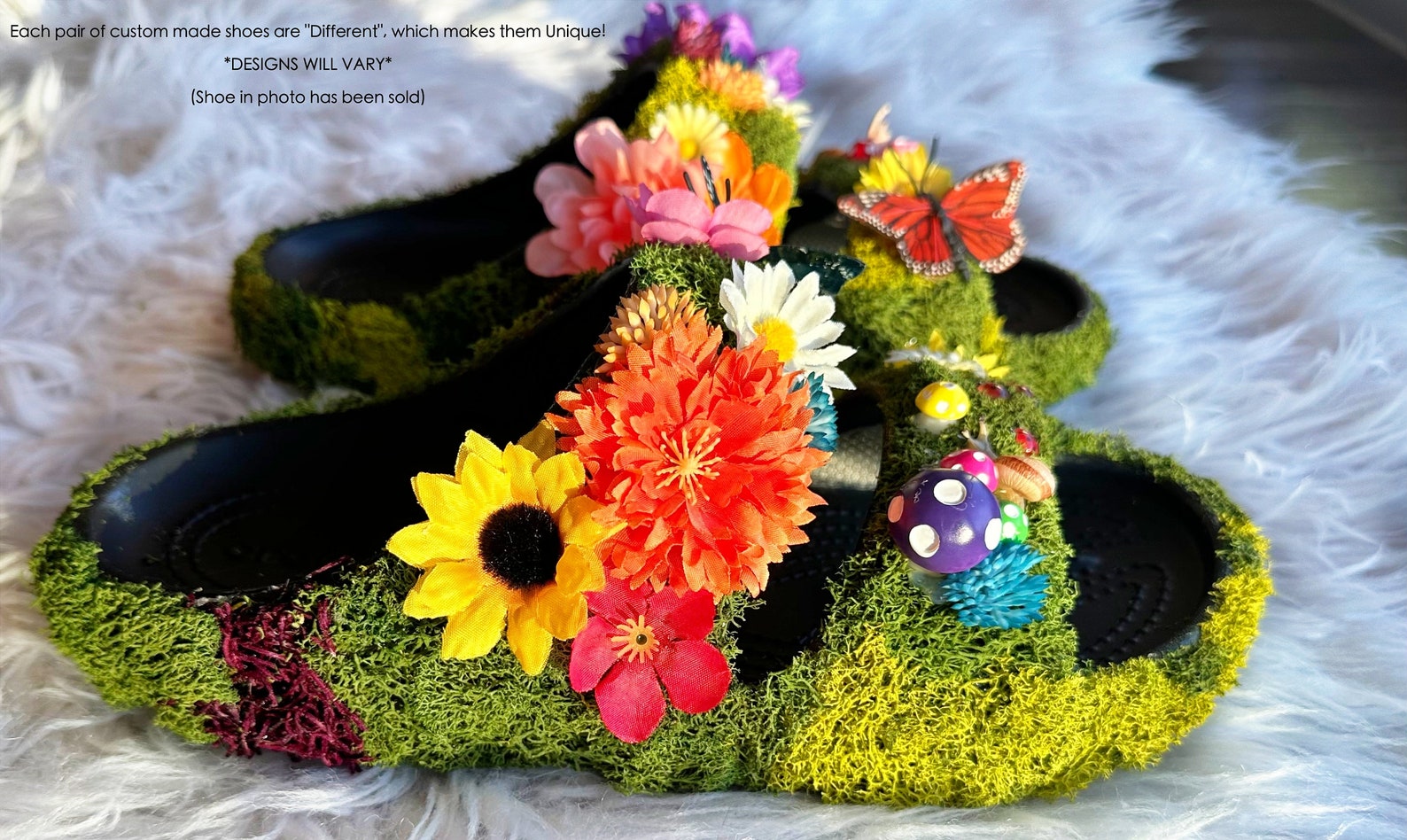 Custom Garden-inspired Crocs (moss Croc Slides) - Etsy