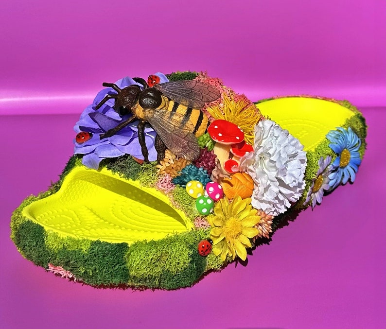 Custom Garden-inspired Footwear moss Croc Slides - Etsy