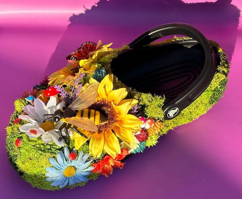 Custom Garden-inspired Crocs (moss Crocs) - Etsy