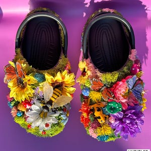 Custom Garden-inspired Crocs (moss Crocs) - Etsy