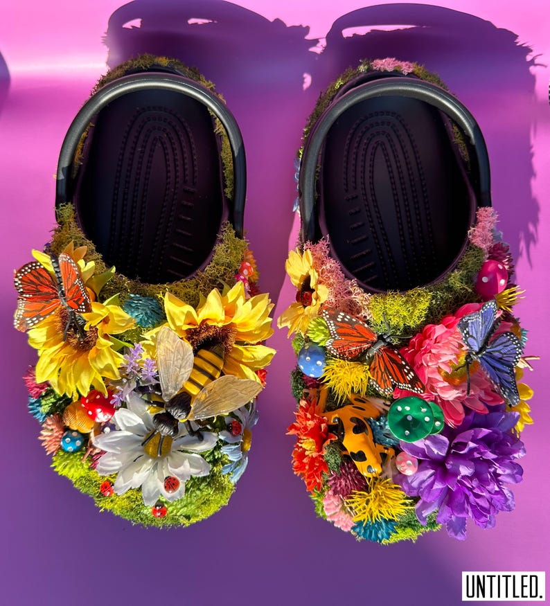Custom Garden-inspired Crocs (moss Crocs) - Etsy