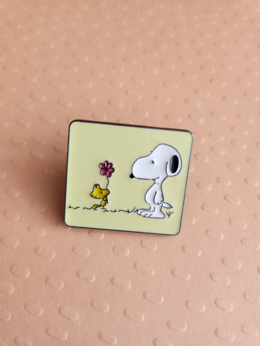 Lovely Snoopy and Woodstock Pin | Square Metal & Enamel Pin | Perfect ...