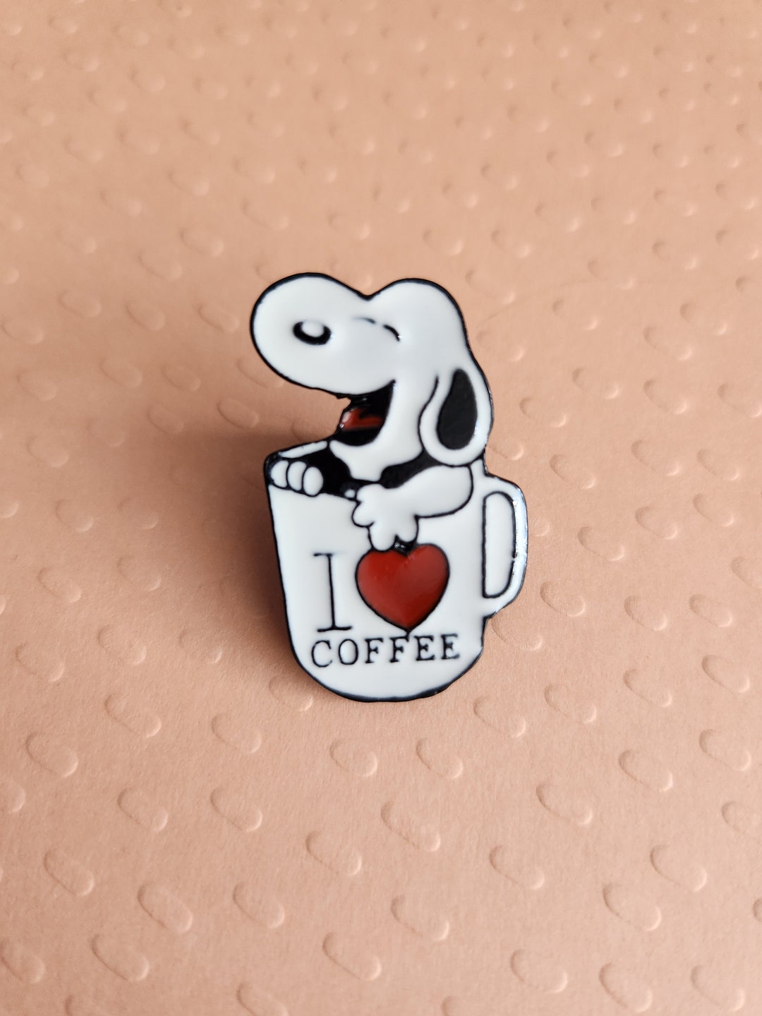 Snoopy "i Love Coffee" Pin | Metal & Enamel | Snoopy in a Mug - Etsy