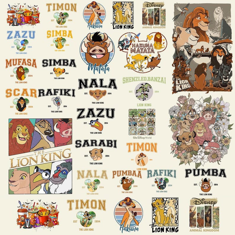 The Lion King PNG Bundle, Cute Simba and Pumbaa Pngm Simba Mufasa PNG ...