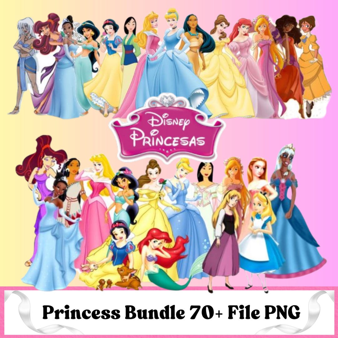 Princesses PNG Cliparts Bundle, Watercolor Princess Clipart, Princess ...