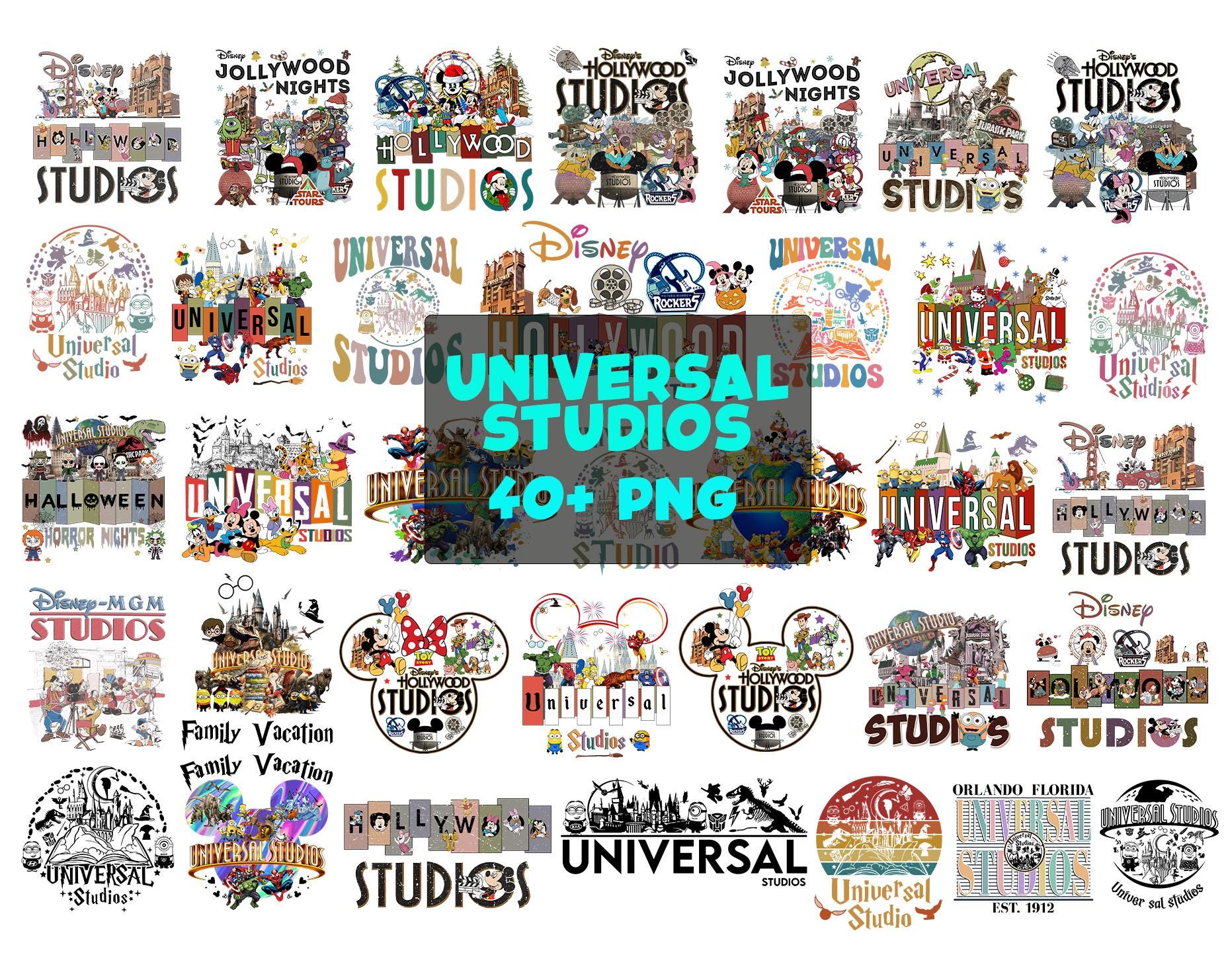 Dis.ney Universal Studio Png Bundle, Mouse and Friends Png, Universal ...